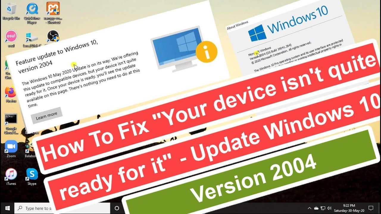 How To Fix "your device isn't quite ready for it" - Update Windows 10 ...
