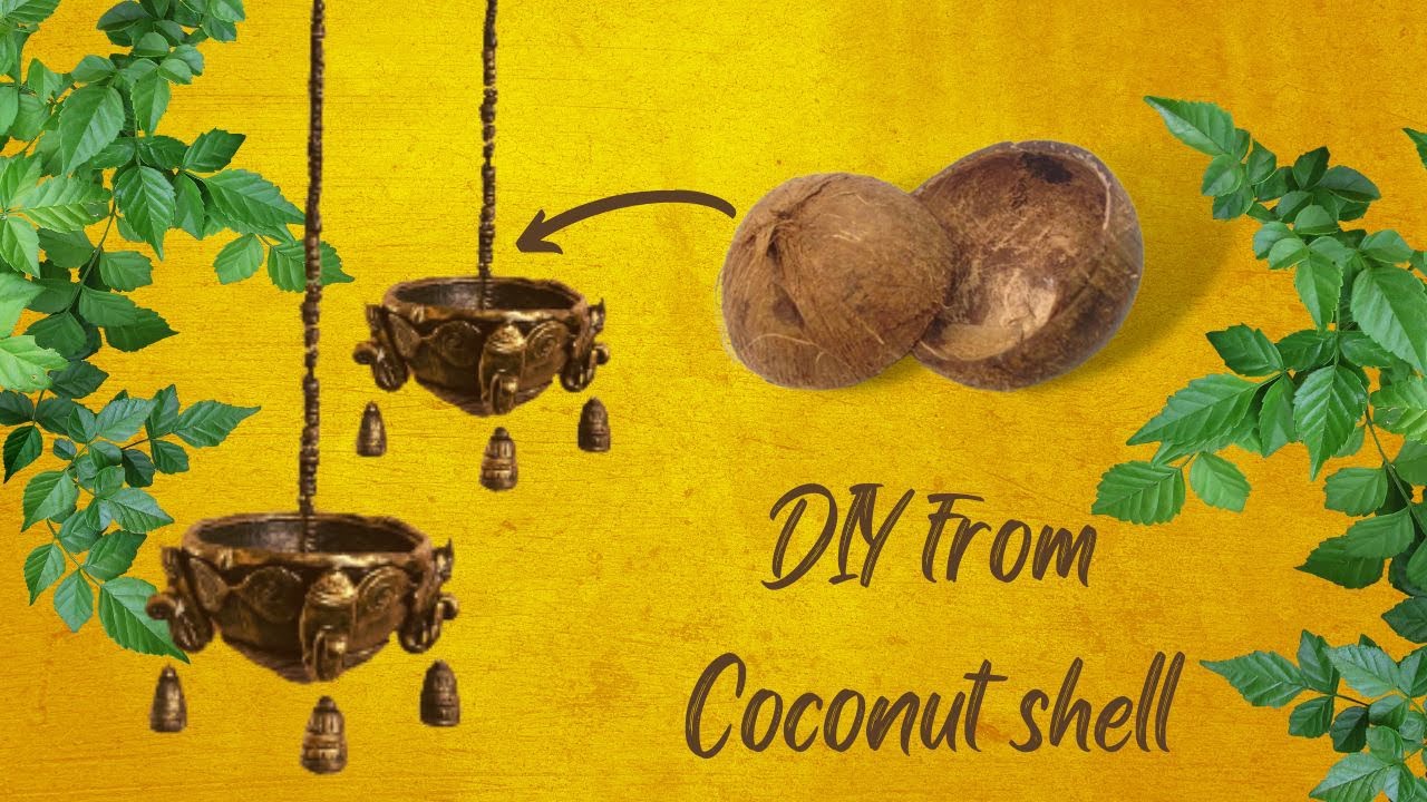 Coconut shell craft ideas | DIY from coconut shell | Diwali decoration ...