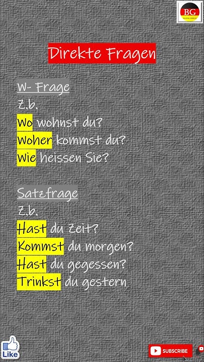 HOW TO ASK INDIRECT QUESTIONS IN GERMAN ?| INDIREKTE FRAGEN - YouTube