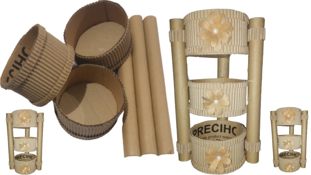 Diy Storage Basket Idea from cardboard Waste Material,diy roop ...