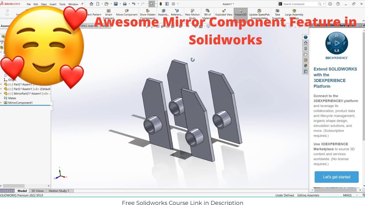 Advance Mirror Component Awesome Feature In Solidworks Youtube