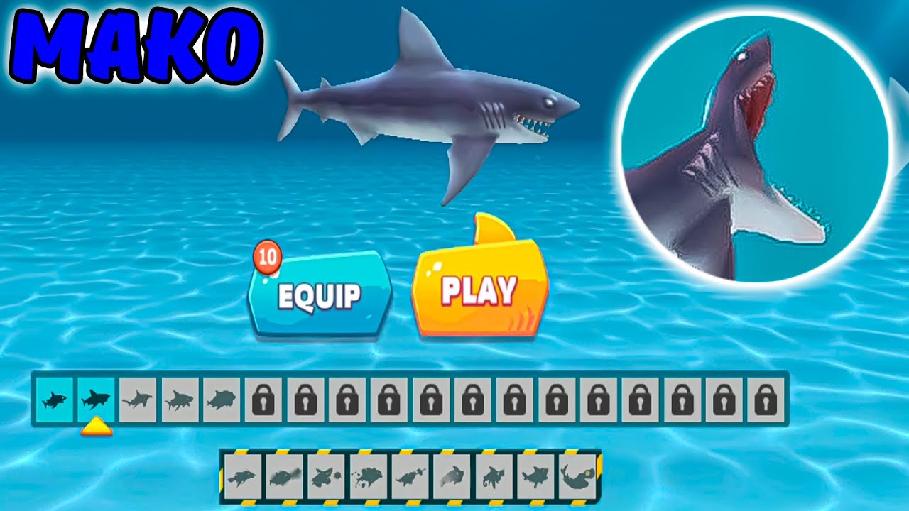 MAKO SHARK 🦈 FULL BOOST | New Skin Mod All Sharks Unlocked | Hungry ...