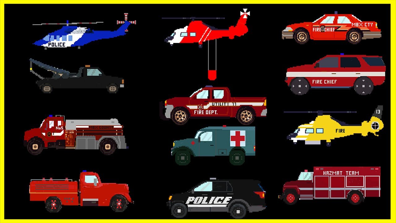 Emergency Vehicles 3 – Police Helicopter, Fire Helicopter, Military ...