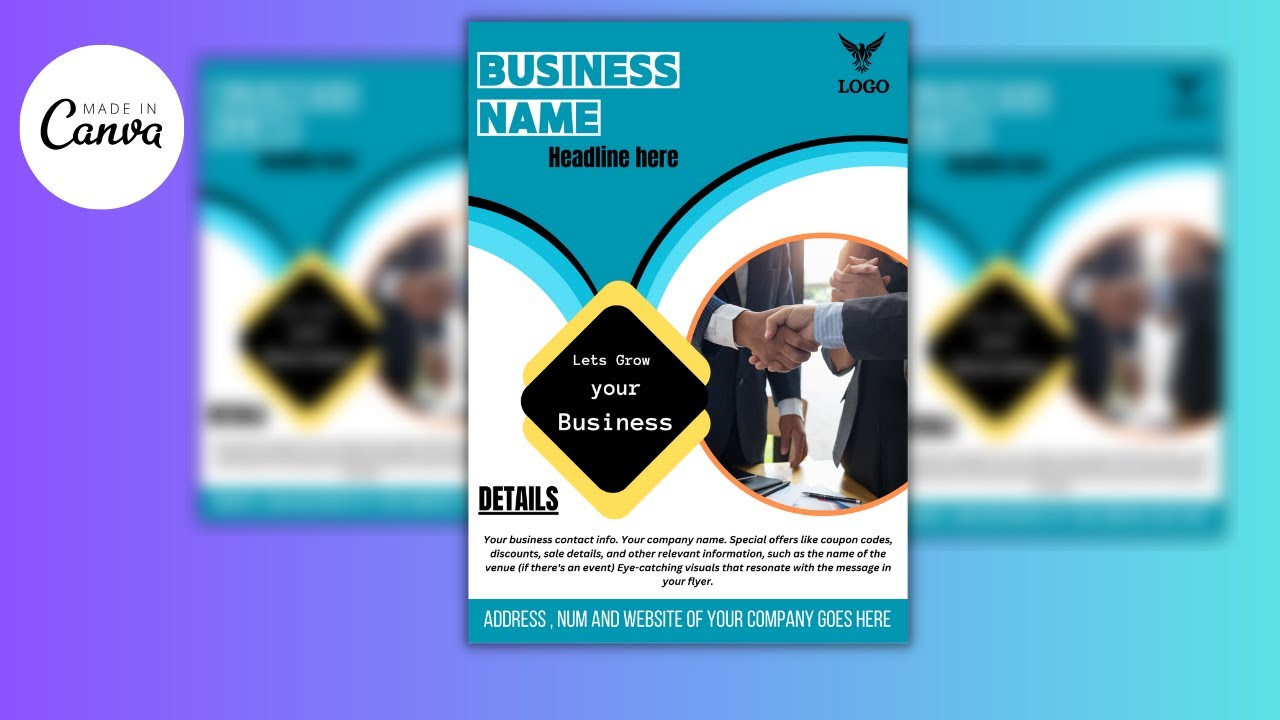 business flyer design in canva | business flyer tutorial | canva ...