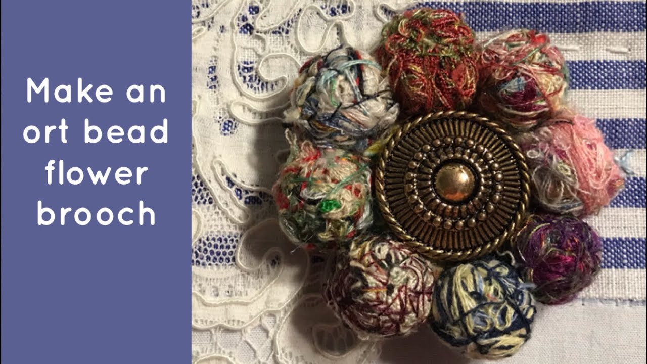 Tutorial: make an ort bead & button flower brooch # ...