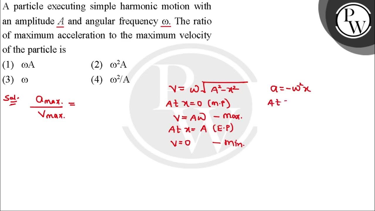 A particle executing simple harmonic motion with an amplitude \( A \) and angular frequency ...