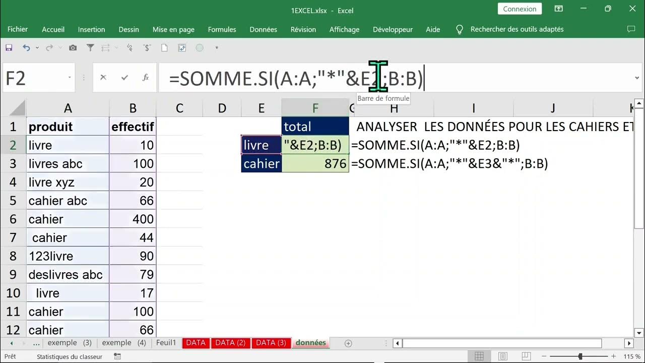 COMMENT CALCULER LA SOMME DES EFFECTIFS avec SOMME SI - YouTube