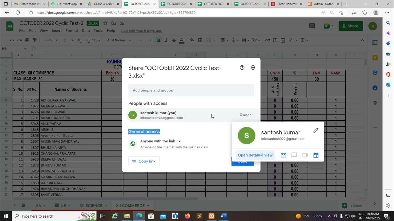 how to share google sheet - YouTube