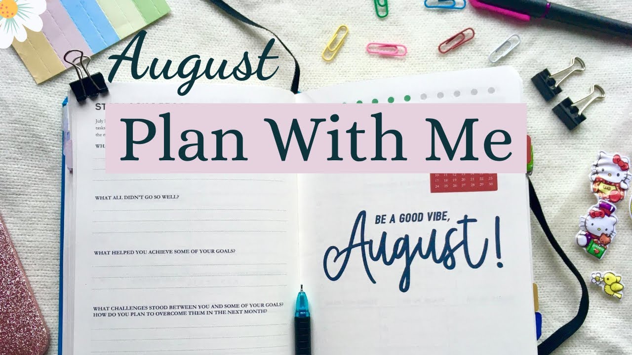 Plan With Me August 2020 | Monthly Plan with Me | Plan with Me - YouTube
