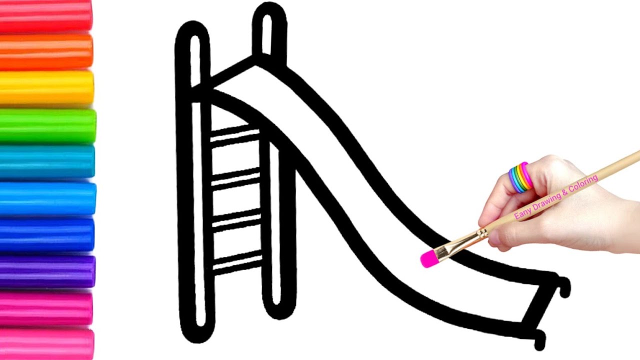 How to draw cute and easy Slide | Easy drawing, Painting and Coloring ...