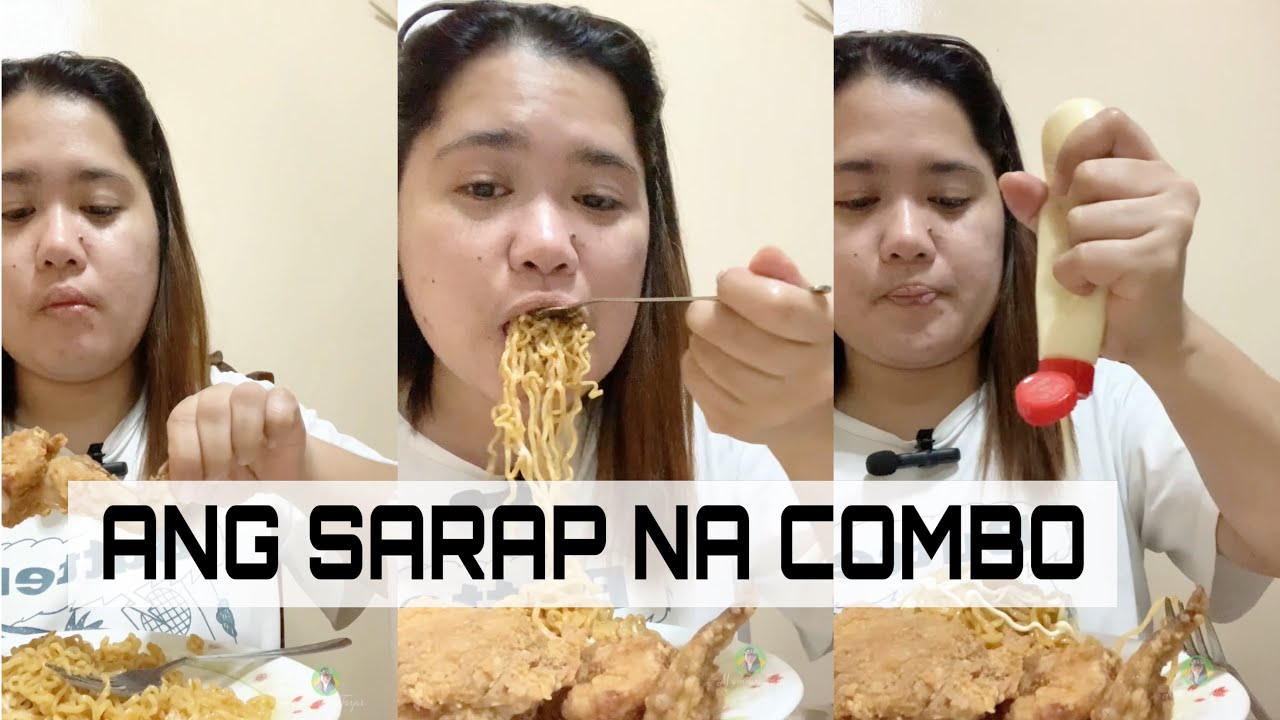 EATING PANCIT CANTON & CHICKEN WITH KEWPIE MAYO - YouTube