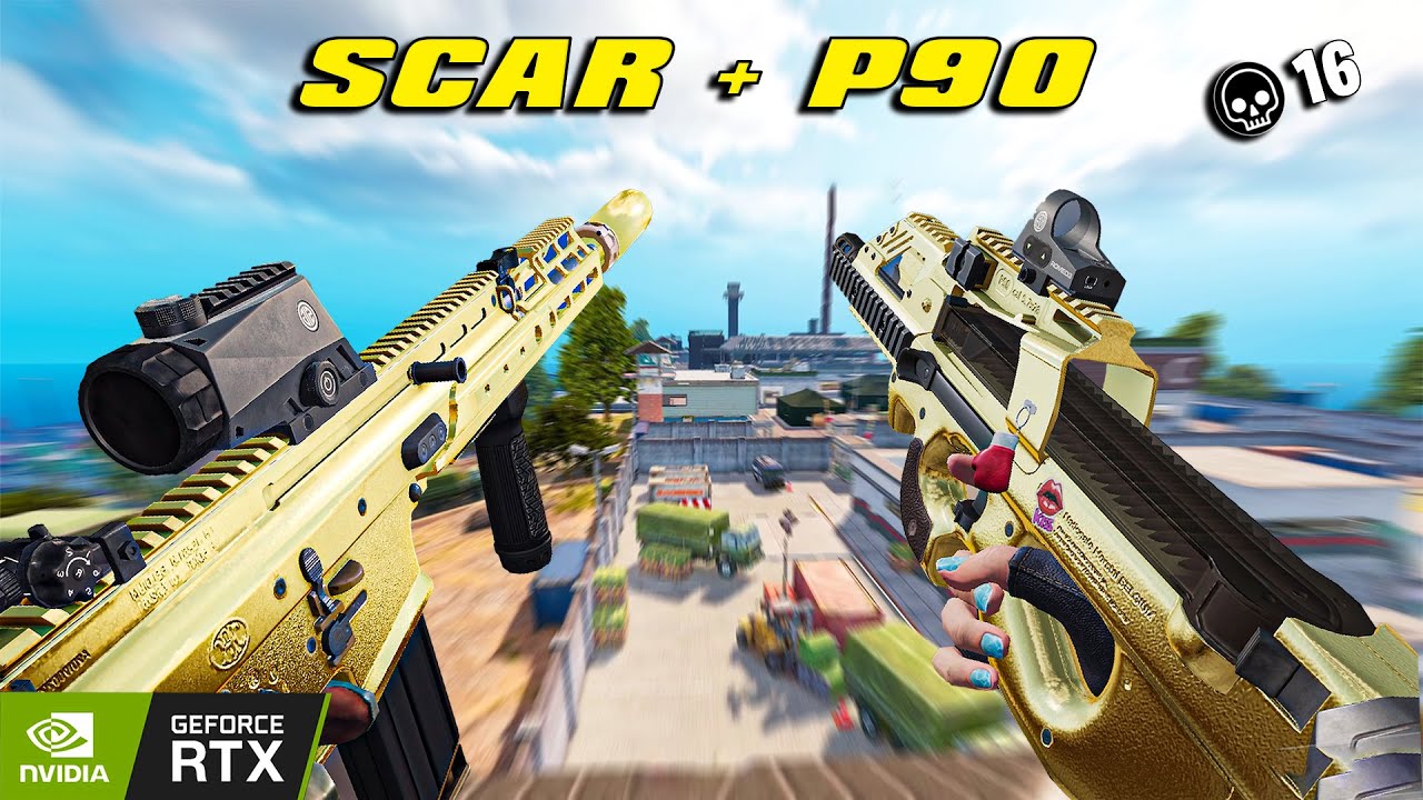 SCAR + P90 Shutter Island solo vs squad 16 kill Blood strike max ...