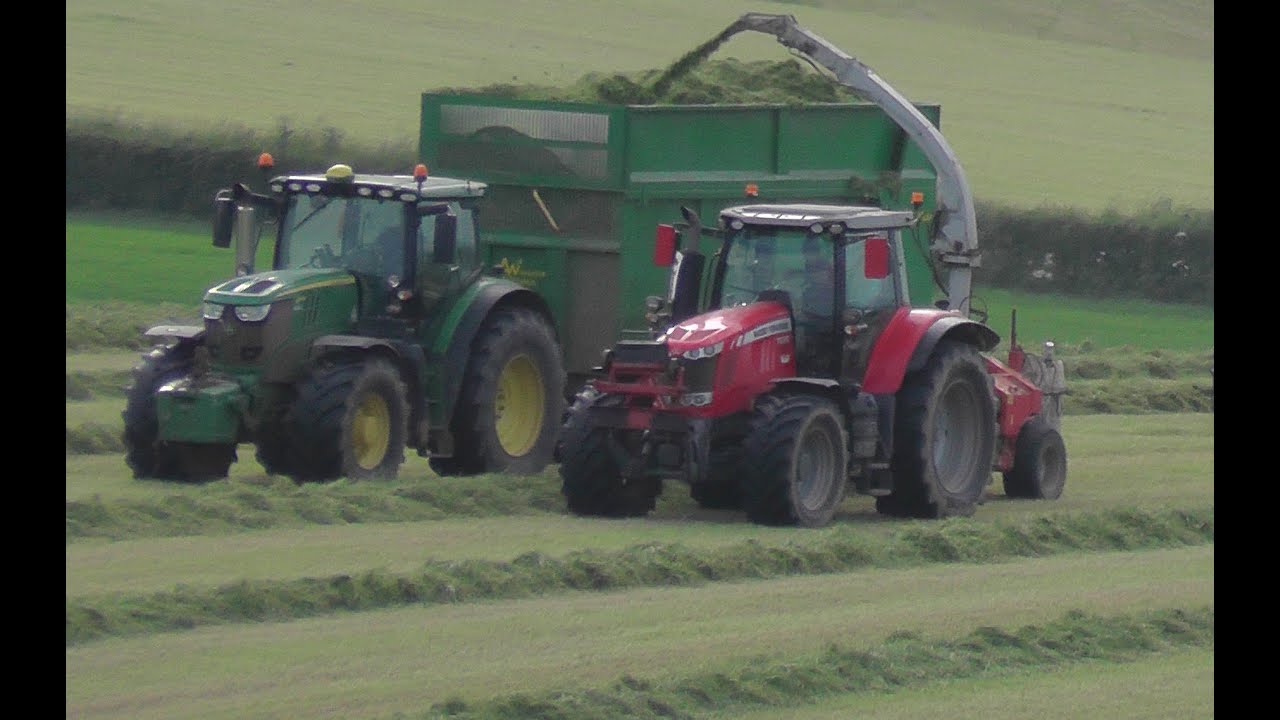 Silage With Trailed Forager Pt:3 in Full Swing Running 3 Trailers (one ...