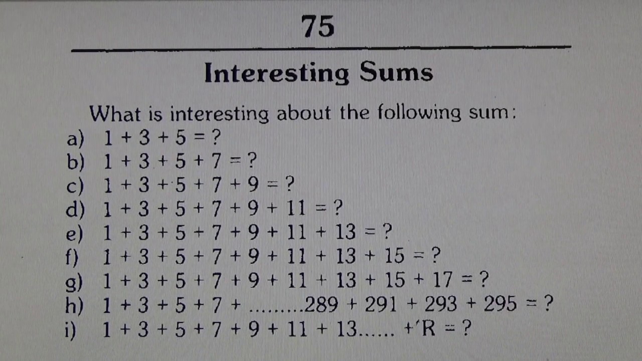 Interesting Sums - Maths Puzzle! #125 - YouTube