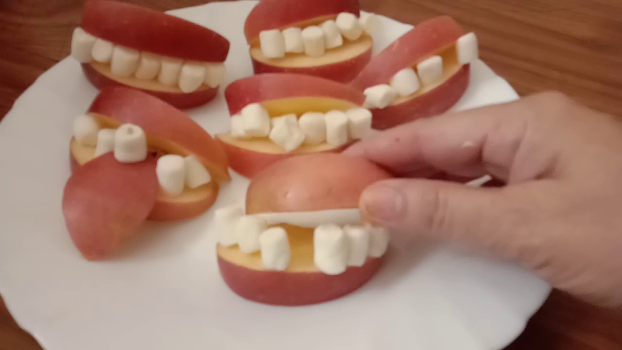Healthy Fruit Snacks- Vampire Teeth - YouTube