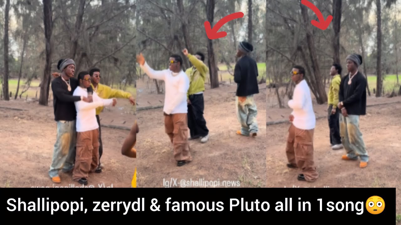 Shallipopi, ZerryDL & Famous Pluto Preview New Song While Shooting the Music Video - YouTube