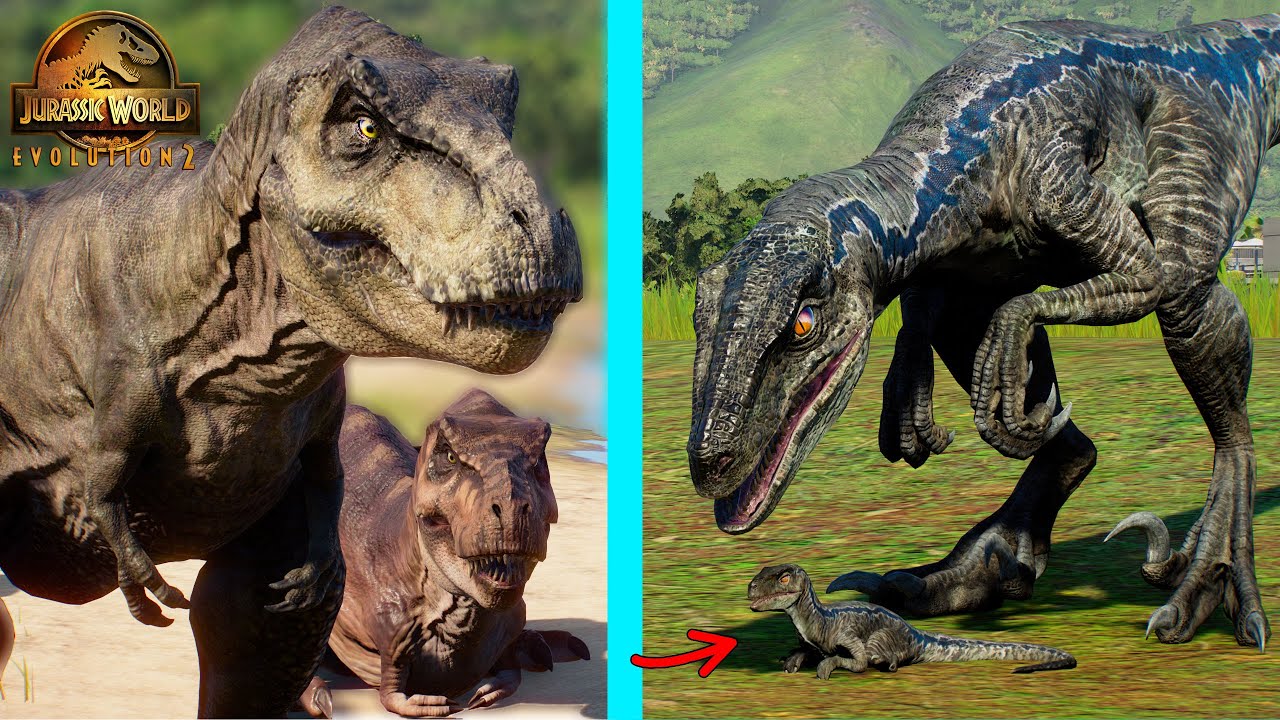 FAMILIA GIGANTE DE REXY Y BLUE Y BETA! nuevos dinosaurios Rex y Raptor ...