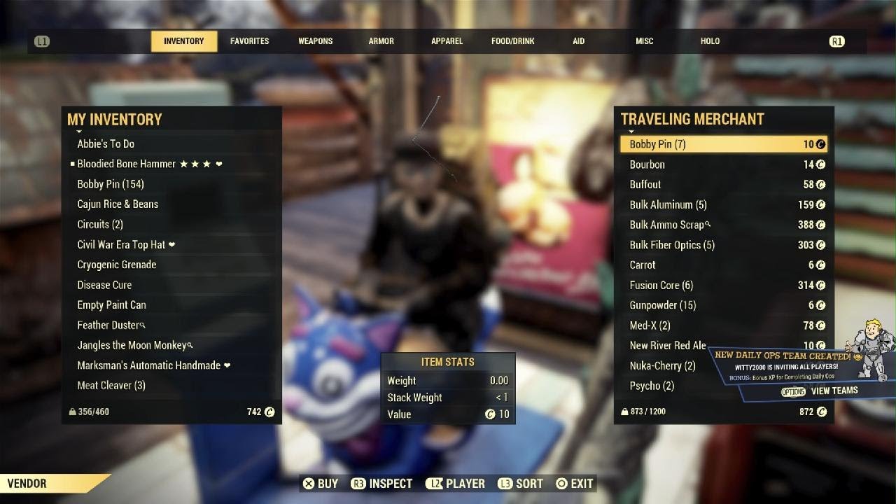 Fallout 76 - Traders like Mr Fuzzy too - YouTube