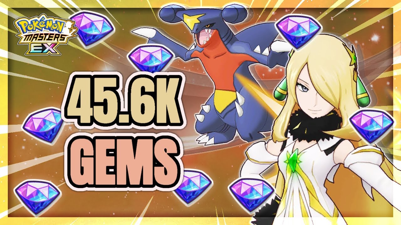 45.6k gems vs Arc Suit Cynthia and Mega Garchomp | Pokemon Masters EX - YouTube