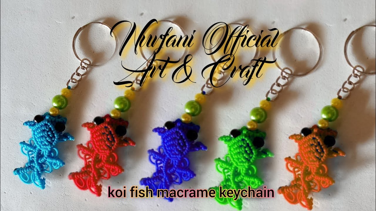 16) macrame tutorial keychain koi fish shape from rope 🐠 - YouTube