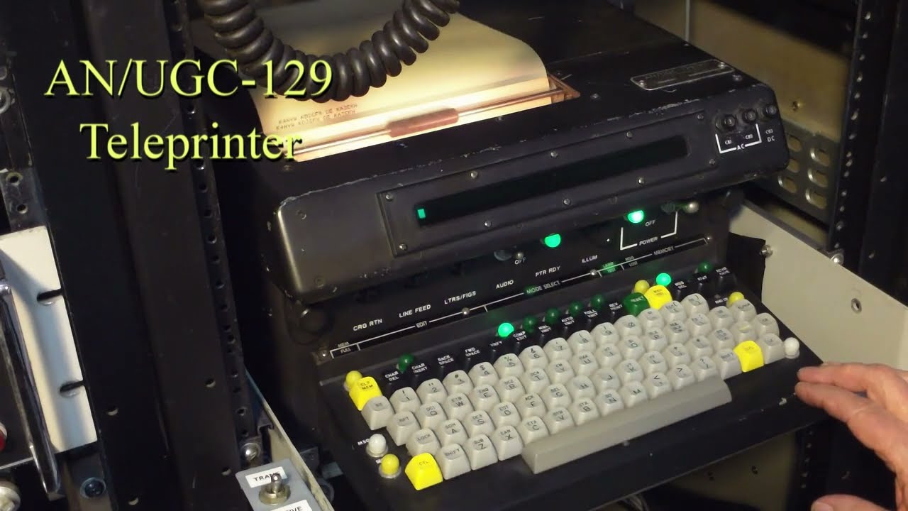 UGC-129 Teletype and Harris Receiver, Exciter and Amplifier - YouTube