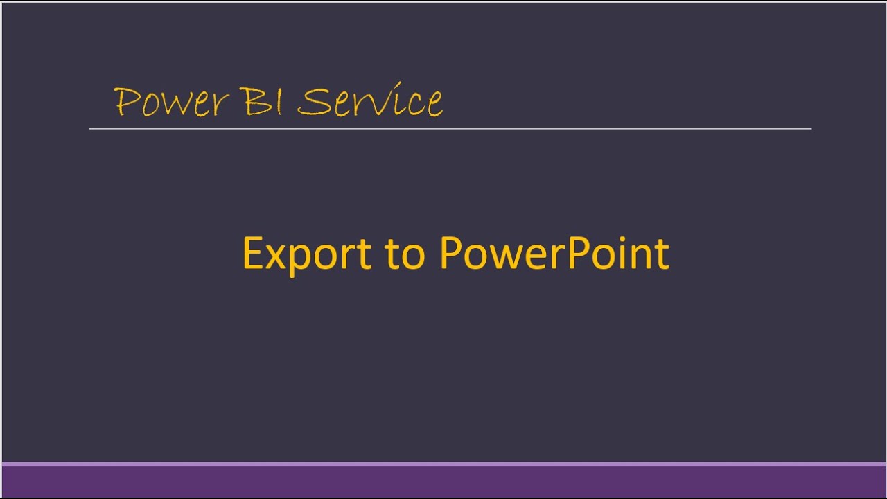 Export a Power BI report to PowerPoint - YouTube