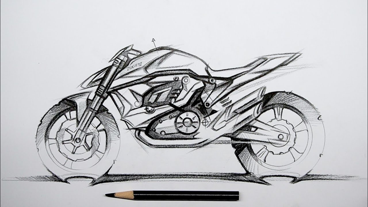How to draw and design a bike - Sketch practice - YouTube