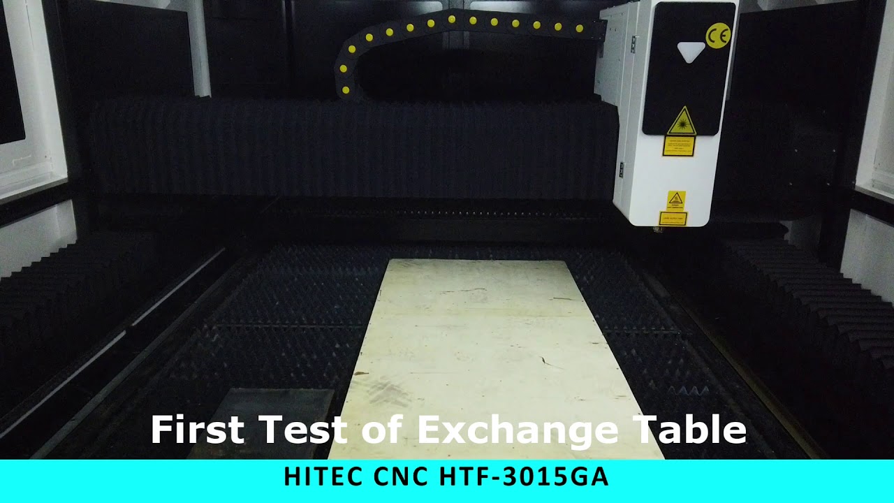 First power up of Hitec CNC HTF-3015GA fiber laser cutter - YouTube