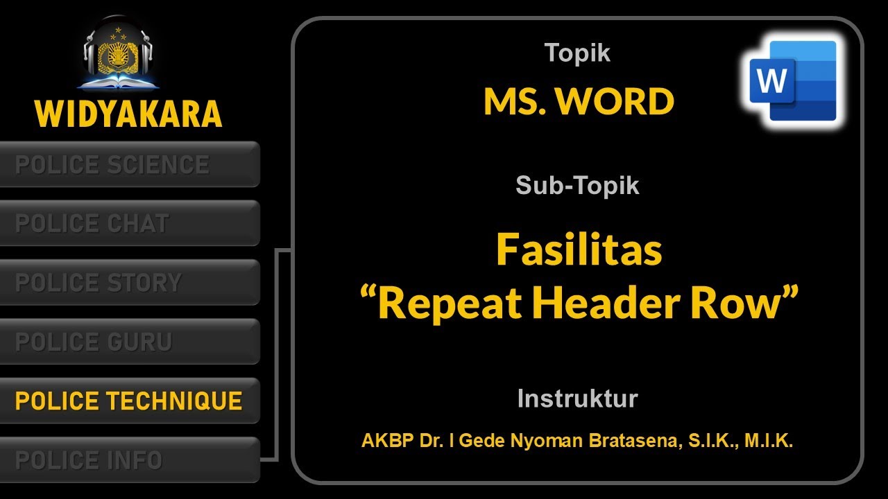 Ms. Word - Repeat Header Row - YouTube