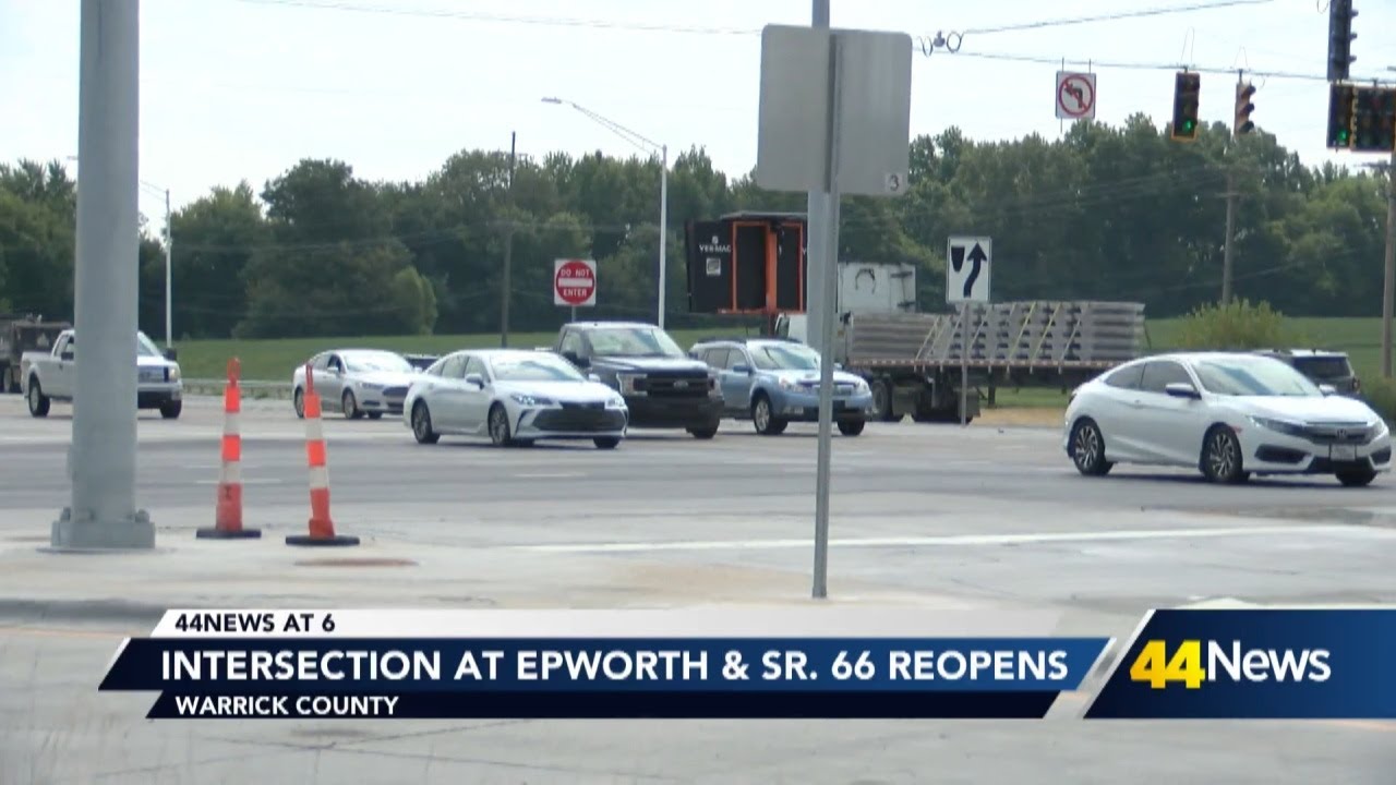 Continuous flow intersection opens at Epworth & SR 66 - YouTube