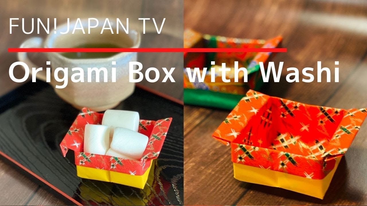Origami Box with Washi or Japanese Traditional Paper - Easy - YouTube