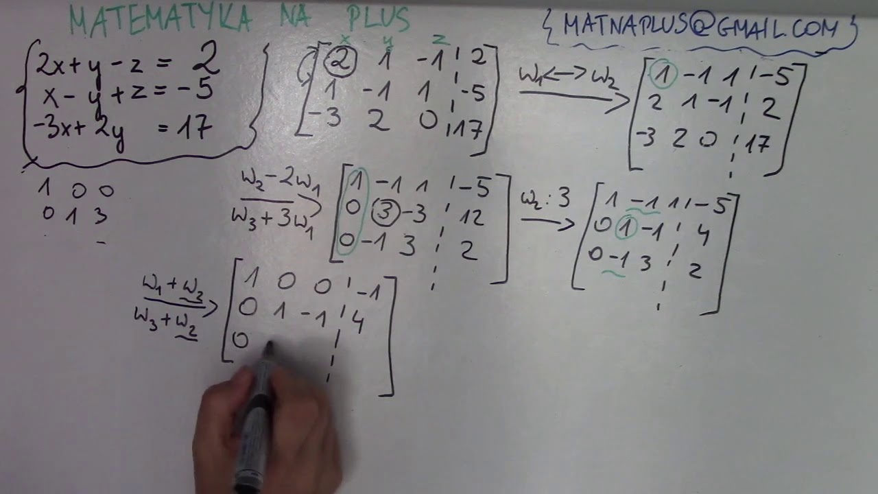 Metoda eliminacji Gaussa - KROK PO KROKU - YouTube