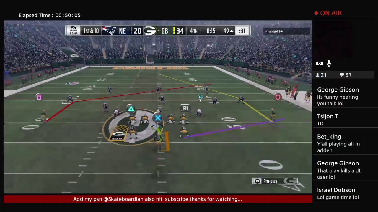 Madden 18 live gameplay vs a Subscriber| free schemes - YouTube