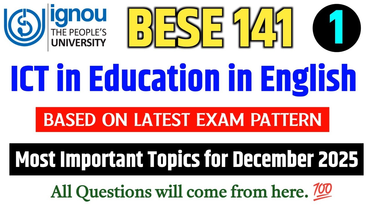 BESE 141 | ICT in Education | BESE 141 Important Questions December ...