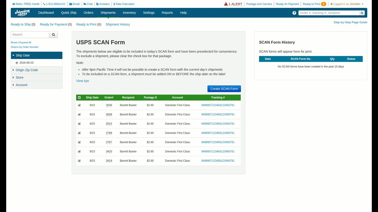 ShippingEasy - Shipment History and SCAN Form Overview - YouTube