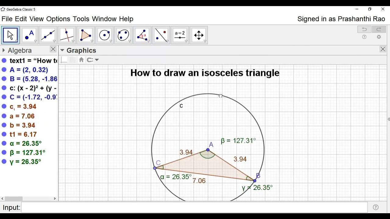 Class-112: Geometry : How to construct an isosceles triangle - YouTube