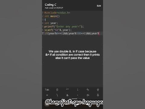 How to find leap year in c and C++ program leap year (4,100,400) program in C and C++language ...