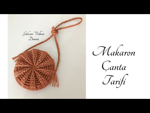 Kağıt İpten Tığ İşi Örgü 3D Makaron Çanta Yapımı - Part 1