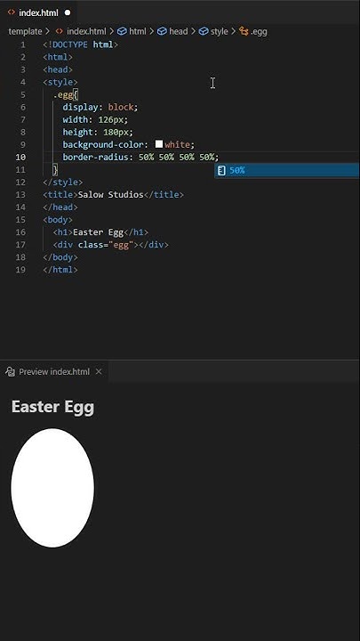 Easter Egg programming | HTML and CSS Tutorial for beginners using VSCode editor 2021 #shorts ...