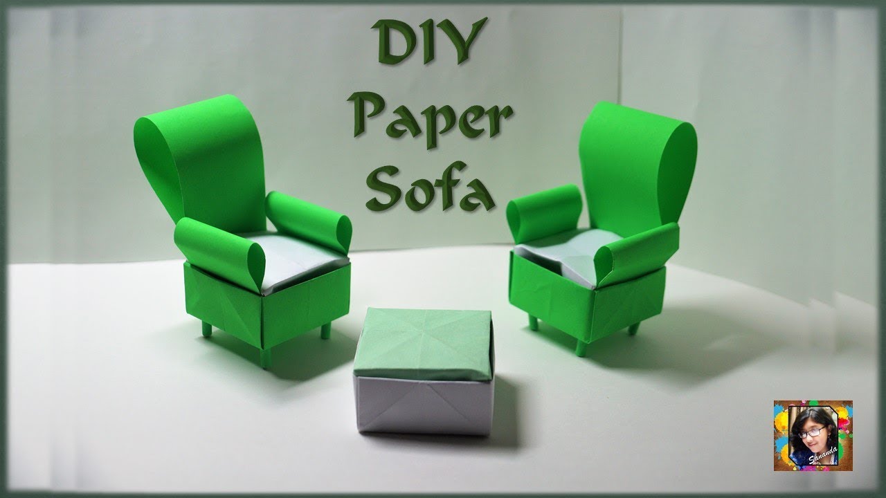 DIY Paper Sofa || Miniature Furniture || Easy Paper Couch - YouTube