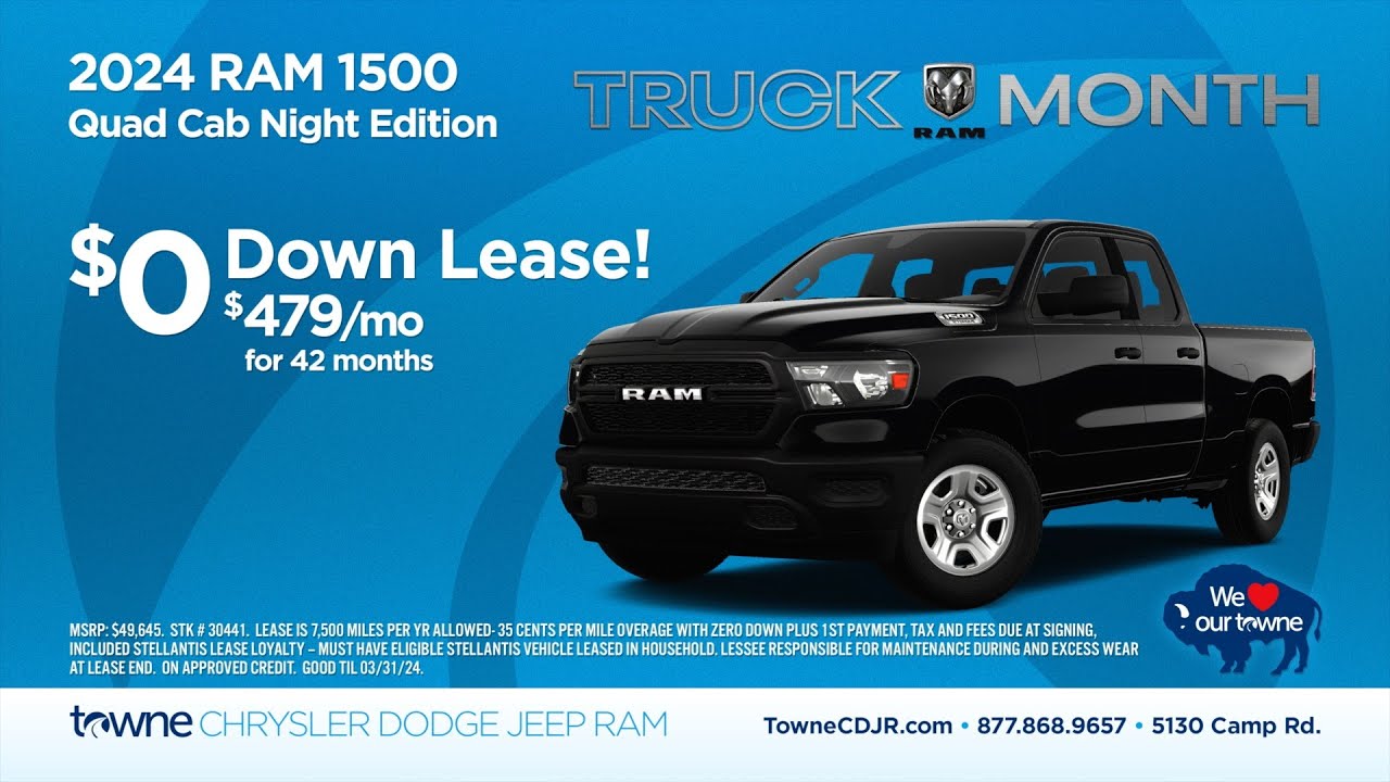 Get A Ram 1500 With Zero Down At Towne - YouTube