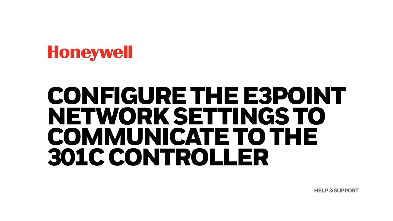 How to configure the E3Point network settings to communicate to the 301C controller - YouTube
