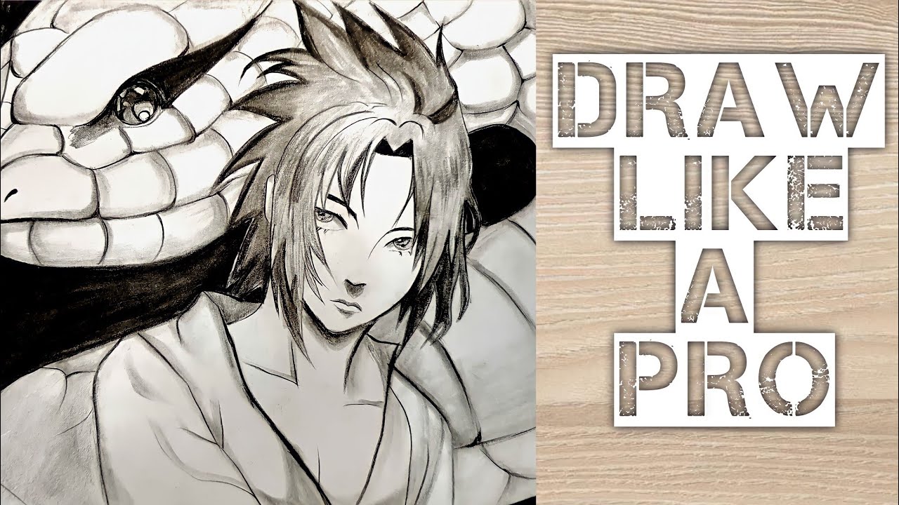 How To Draw Sasuke (Snake) | Step By Step | Naruto - YouTube