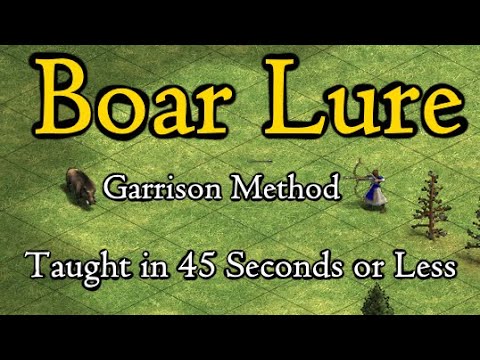How to lure a boar in AoE2 shown in 45 seconds or less (garrison method ...