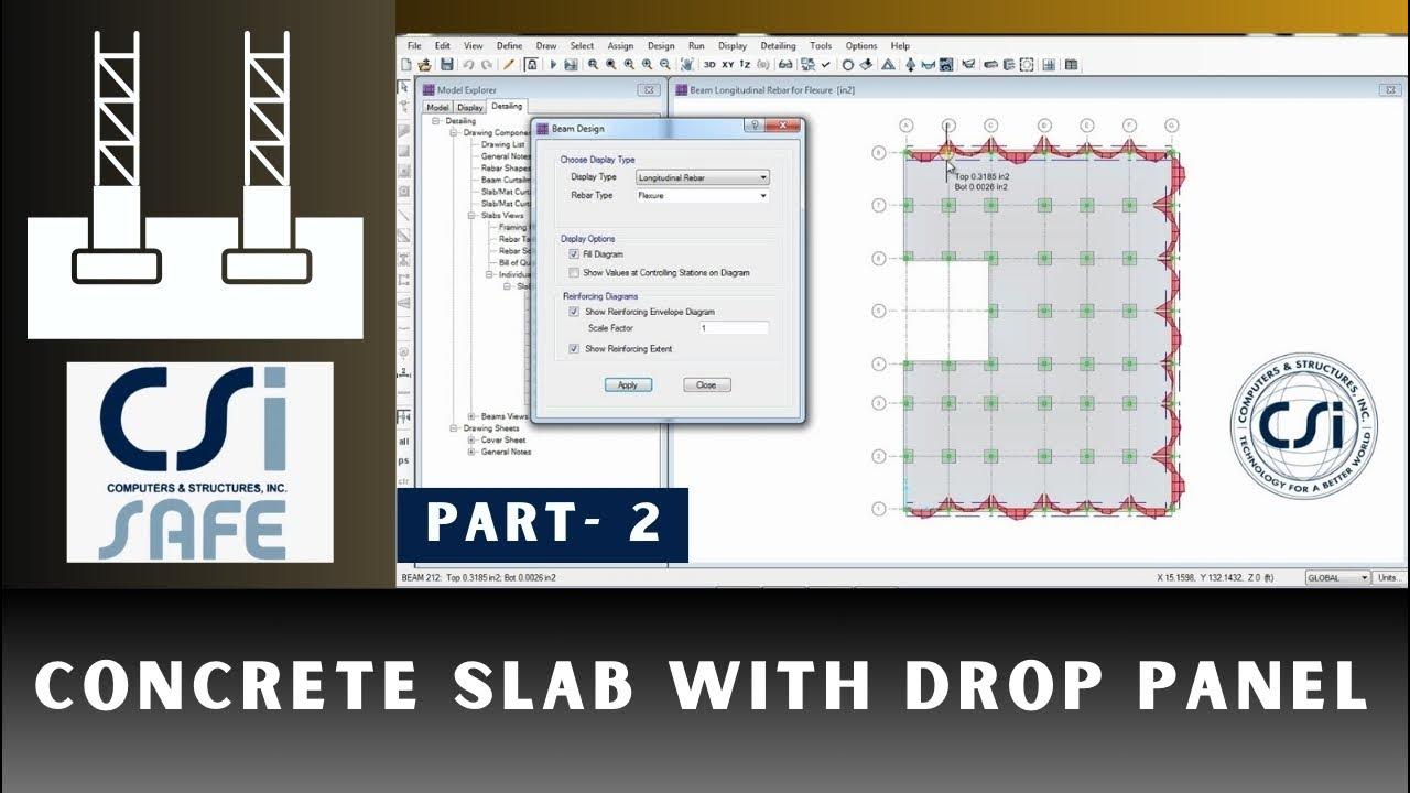 CSI SAFE Course - 07 Concrete Slab with Drop Panel Part 2 - YouTube
