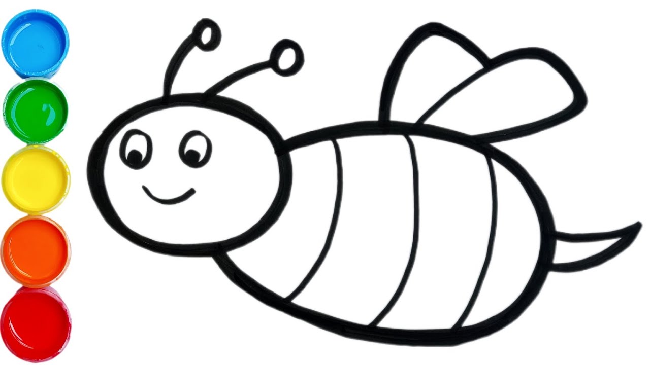 Honey Bee Drawing Painting Colouring For Kids And Toddlers - YouTube