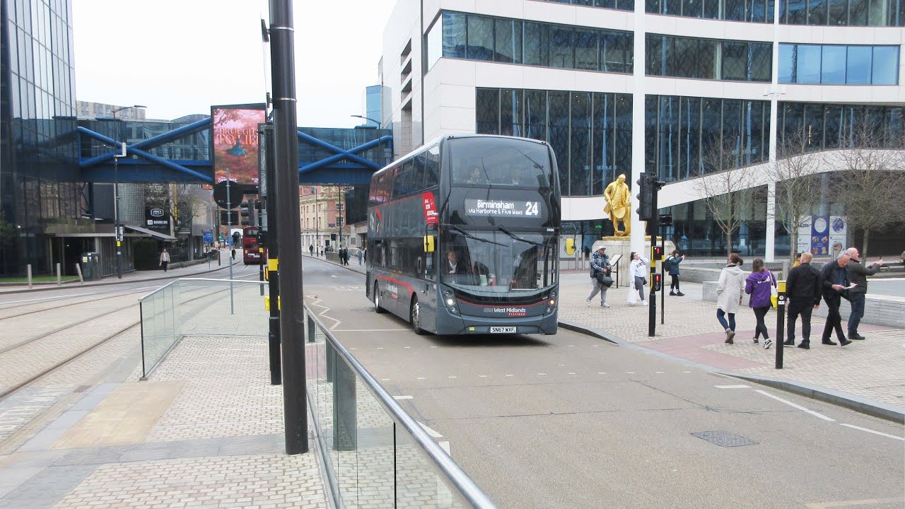National Express West Midlands Buses On Broad Street, Birmingham. - YouTube