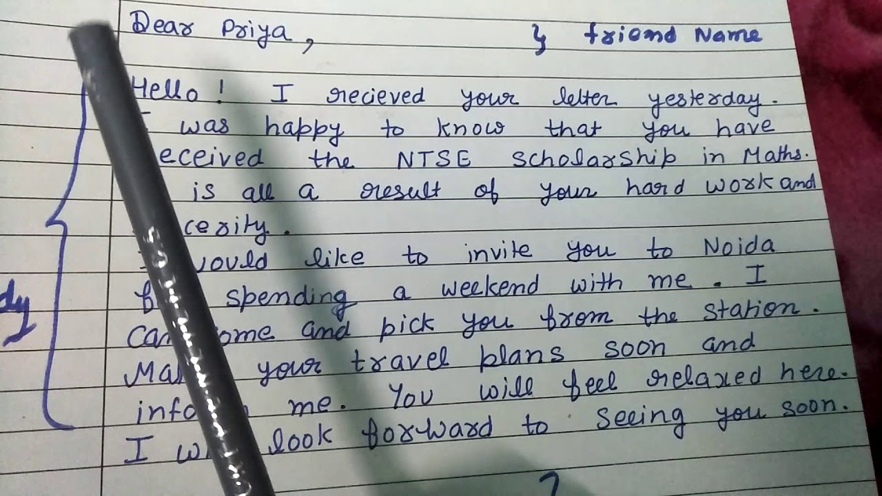 Informal letter to a friend for inviting him to stay with you for a ...