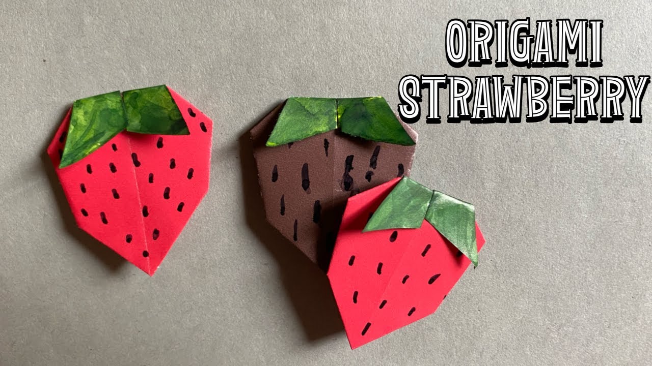 Origami Strawberry Tutorial । How to make a paper strawberry । Origami ...