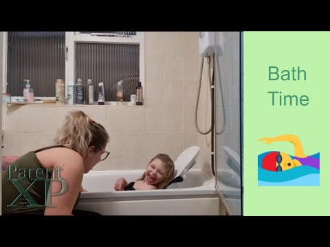 Giving my disabled daughter a bath